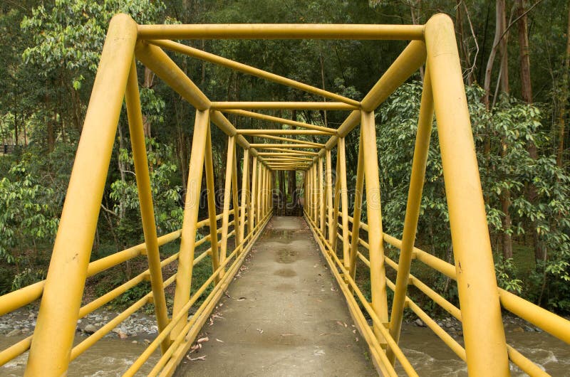 Yellow bridge stock image. Image of outdoor, forest, bridge - 90695507