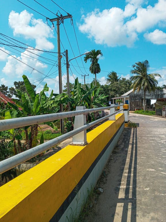 Yellow Bridge Under Clear Blue Sky Stock Photo - Image of bridge ...