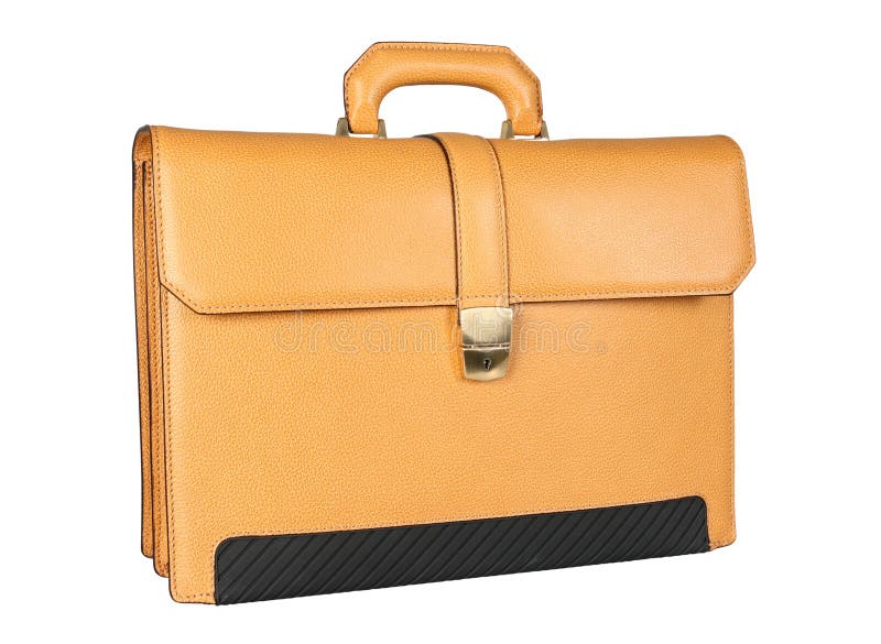 Yellow briefcase stock photo. Image of leather, personal - 3732422