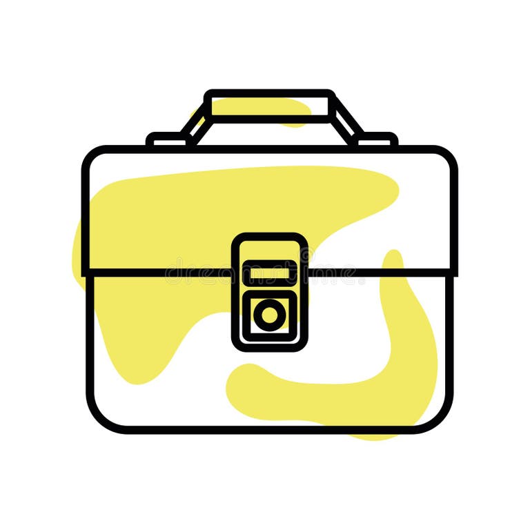 Yellow Briefcase Icon. Vector Stock Vector - Illustration of portfolio ...