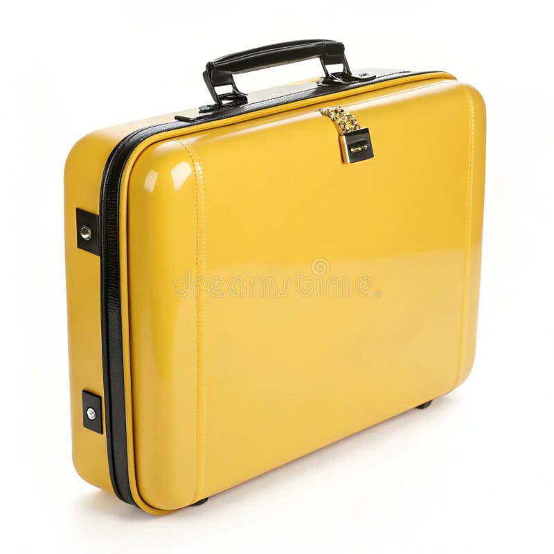 Yellow Briefcase Isolated on White Background Stock Illustration ...