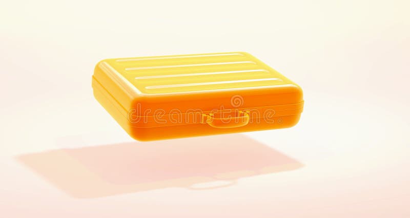 Yellow Briefcase on Soft Studio Background. Stock Illustration ...