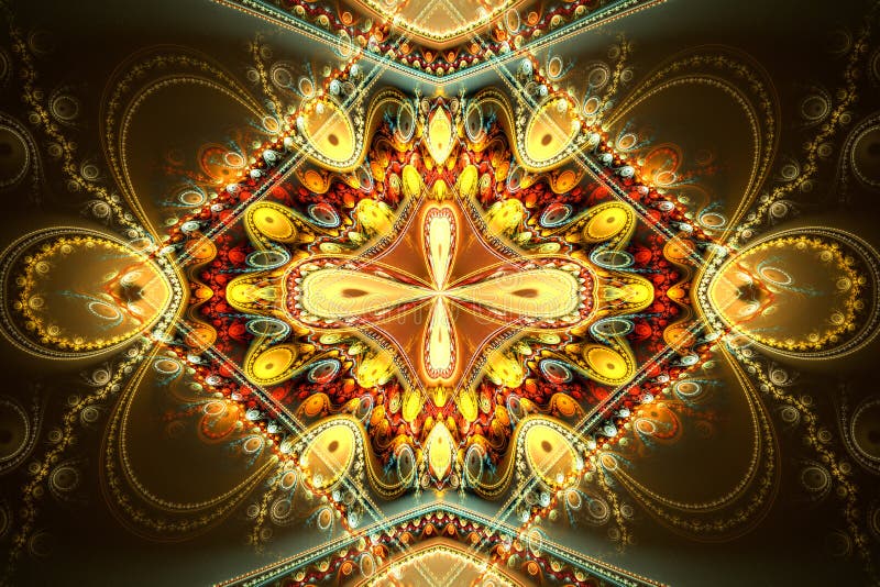 Yellow Positive Artsy Background Cover Logo Illustration Fractal ...