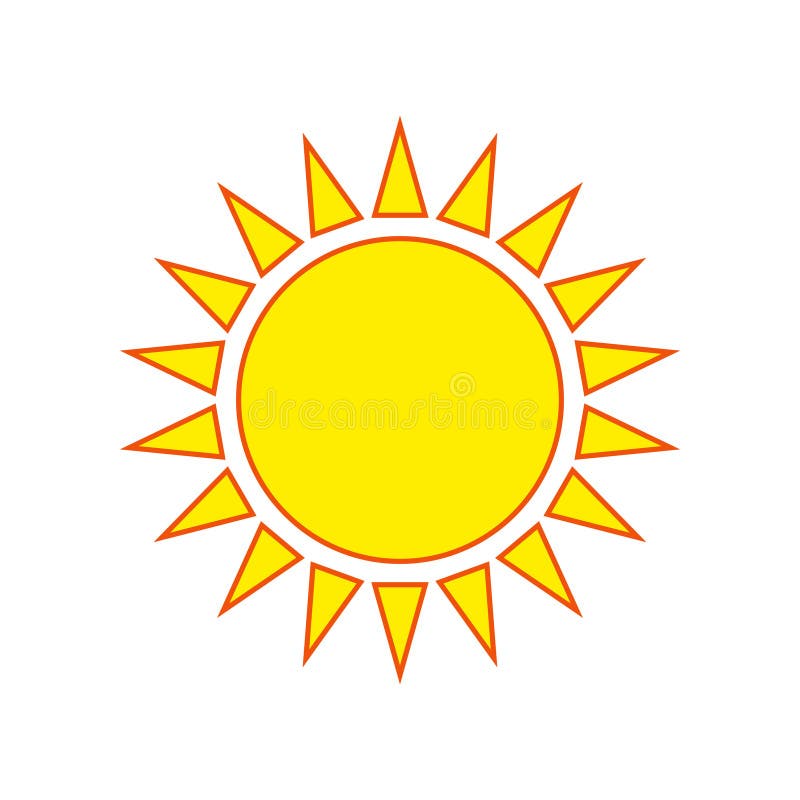 Yellow Bright Sun with Rays. Bright Yellow Sun with a Round Central ...
