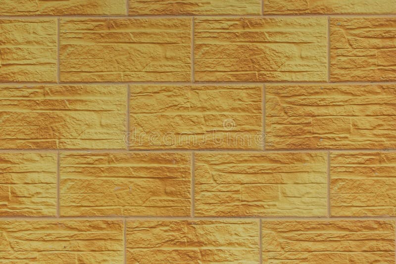Yellow Bright Vibrant Paint Large Brick Blocks Masonry Wall Texture ...