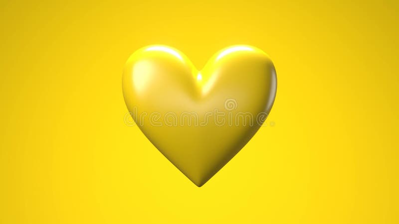 Yellow Broken Heart Objects in Yellow Background. Heart Shape Object ...