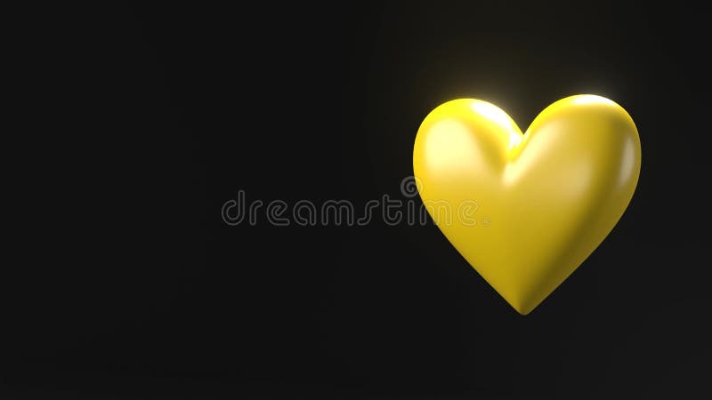Yellow Broken Heart Objects in Yellow Background. Heart Shape Object ...