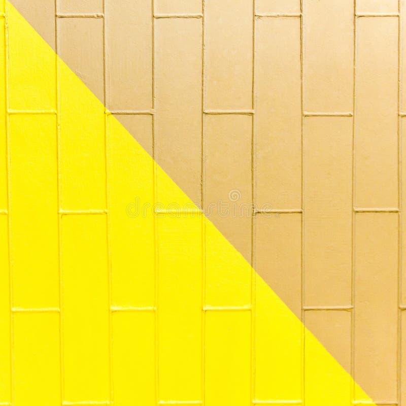 Yellow and Brown Brick Wall Texture. Two-color Background Stock Image ...