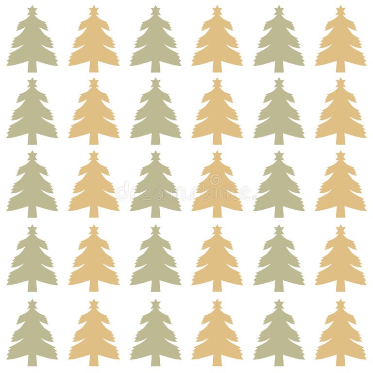 Yellow Brown Christmas Trees Pattern Texture Stock Vector ...