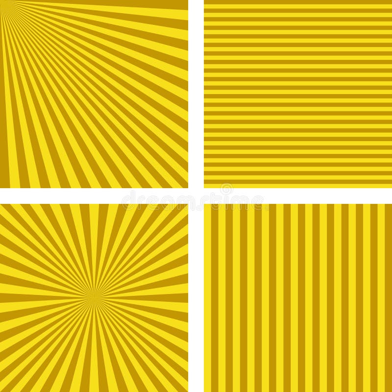Yellow Brown Simple Striped Wallpaper Set Stock Vector - Illustration ...
