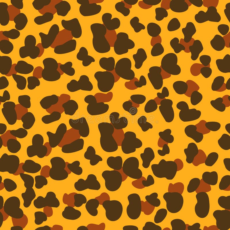 Yellow and Brown Spots Leopard Pattern Design. Animal Seamless Texture ...