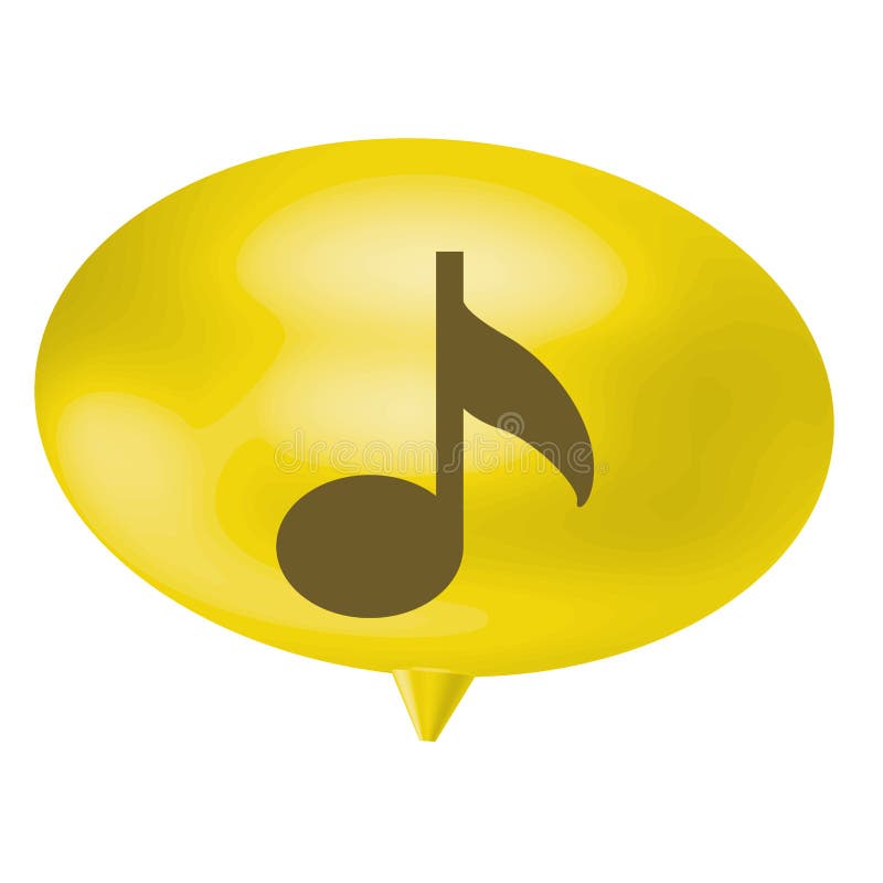 Yellow Bubble with Musical Note Sign Stock Illustration - Illustration ...