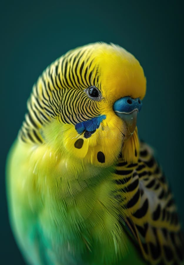Yellow Budgie, Portrait of a Bird Stock Illustration - Illustration of ...