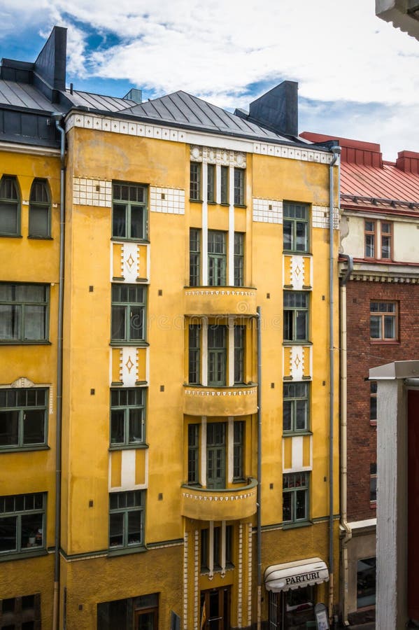 Yellow building editorial photography. Image of apartment - 94516602