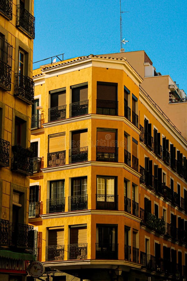 Yellow Building Architecture on a Sunny Day Editorial Stock Image ...