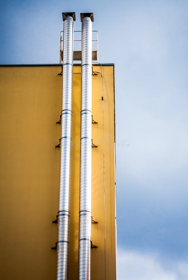 Facade of Building with Giant Outdoor Thermometer Stock Photo - Image ...