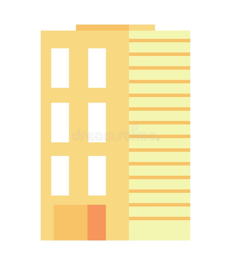 Yellow Building Construction Stock Vector - Illustration of house, real ...