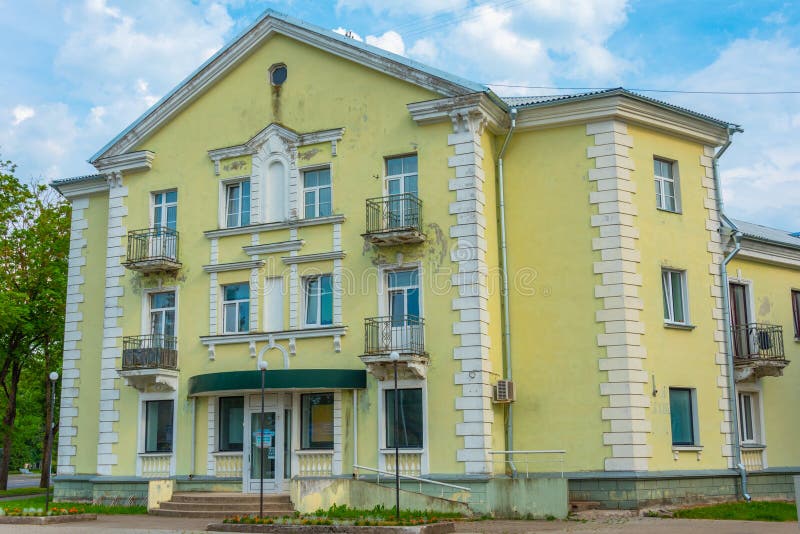 Yellow Building in Estonian Town Sillamae Stock Photo - Image of ...