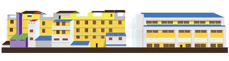 Yellow building stock vector. Illustration of building - 69574765