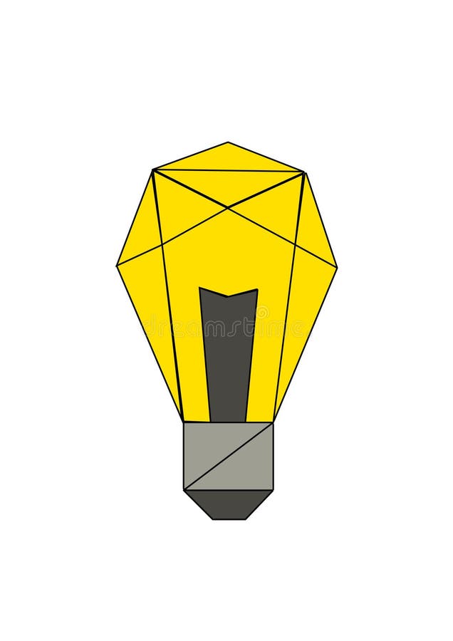 Yellow bulb art diamond stock vector. Illustration of brand - 248490054