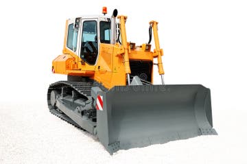 Yellow bulldozer stock image. Image of grey, hydraulic - 10144417