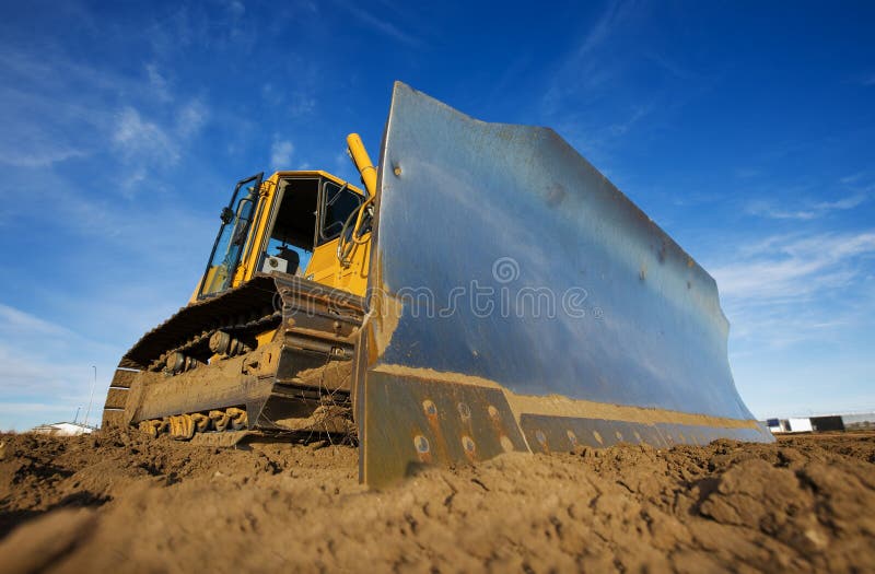 Yellow bulldozer stock image. Image of mining, iron, yellow - 7418693