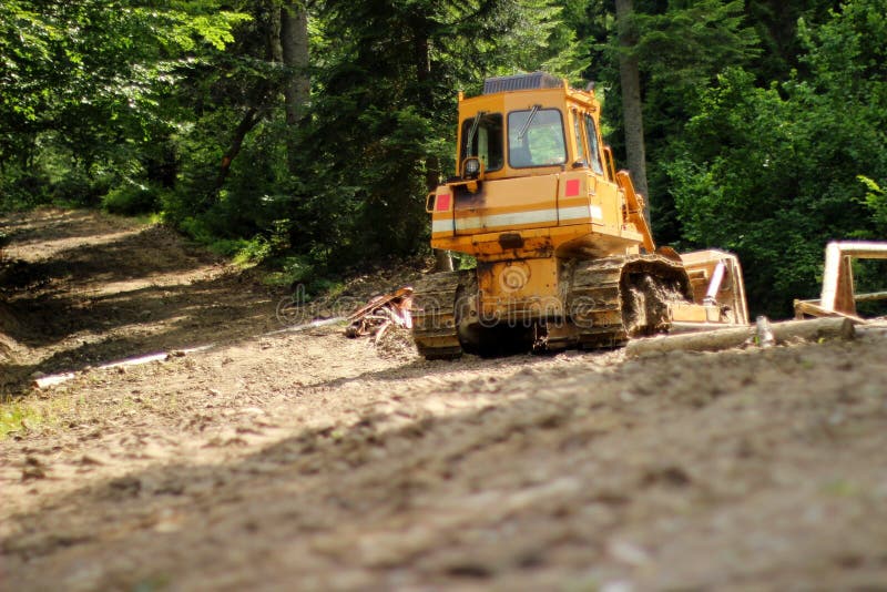 Forest Land Clearing with Bulldozer Stock Image - Image of clearing ...