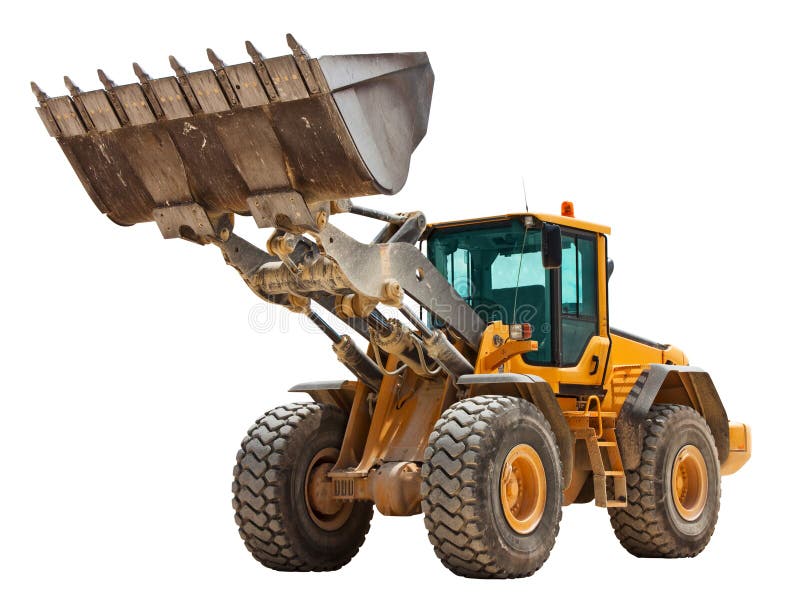 Yellow bulldozer isolated stock image. Image of digs - 14894945