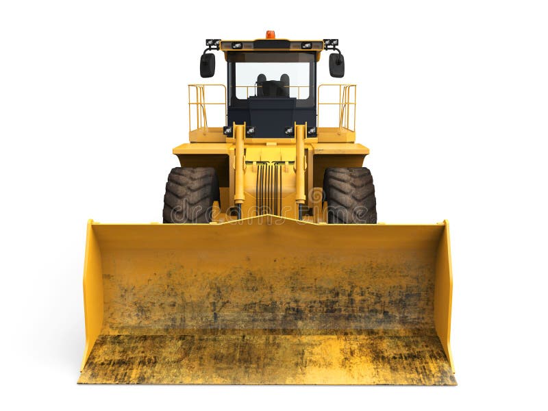 Yellow Bulldozer Isolated stock image. Image of hydraulic - 32059967