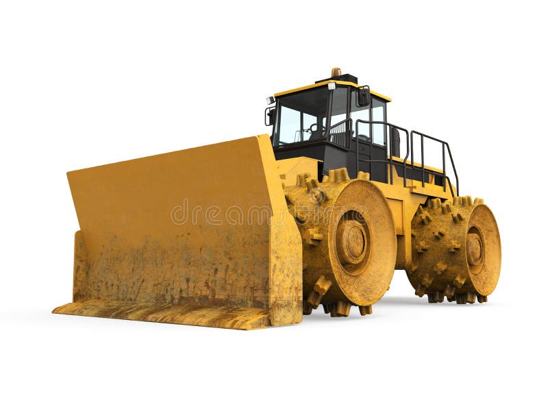 New Bulldozer side view stock image. Image of white, implement - 2238113