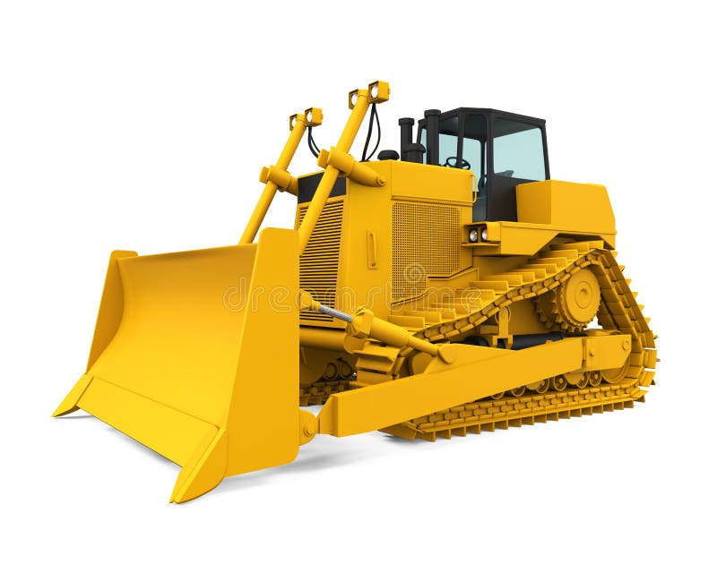 Yellow Bulldozer stock photo. Image of ground, industrial - 63896638