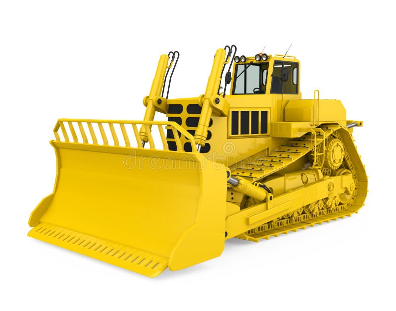 Yellow Bulldozer stock image. Image of render, heap, power - 32045517