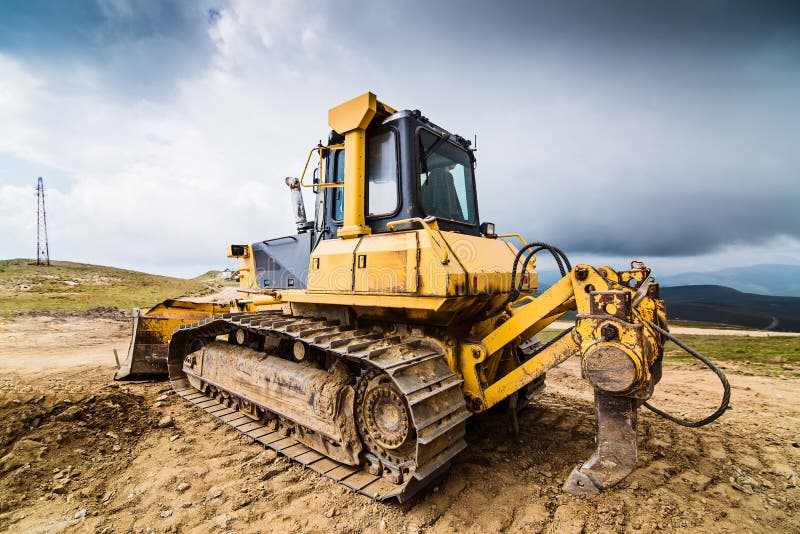Yellow bulldozer stock photo. Image of power, large, heavy - 15482954
