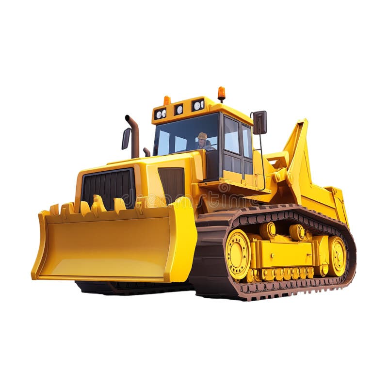 Yellow Bulldozer on Transparent Background - Ai Generated Stock ...