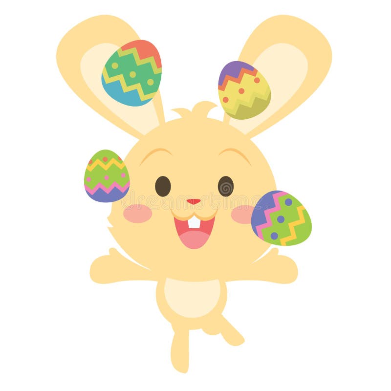 Yellow Bunny Juggling Easter Egg Stock Vector - Illustration of color ...