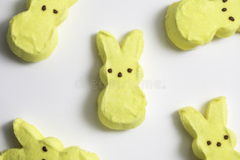 Yellow Bunny Marshmallows editorial stock photo. Image of food - 112446623