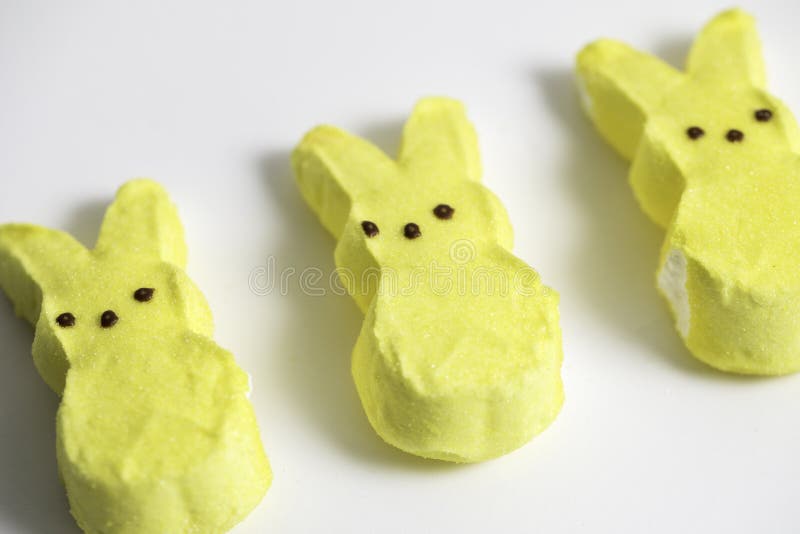 Yellow Bunny Marshmallows editorial stock photo. Image of food - 112446623