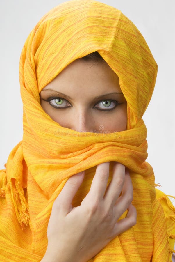 Yellow burka stock image. Image of exotic, expression - 4705597