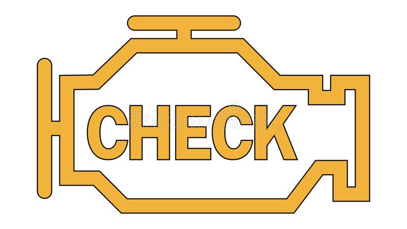Yellow Burning Engine Error Sign on Car Dashboard, Check Engine Stock ...