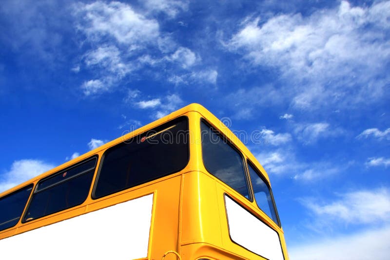 Yellow Bus & Blue Sky stock photo. Image of blue, windows - 5519714