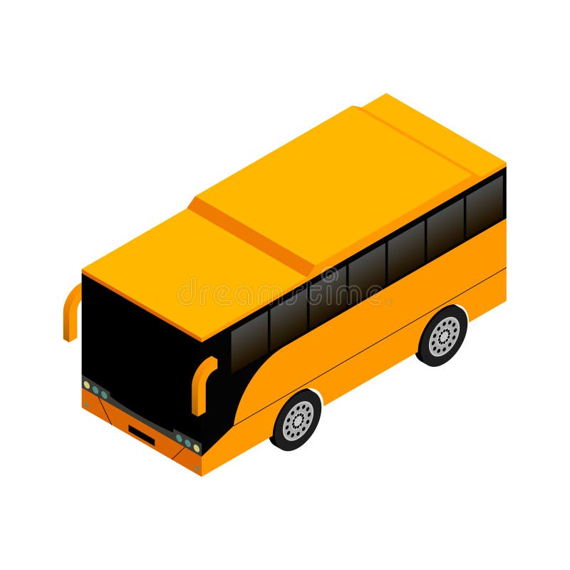 Isometric school bus stock vector. Illustration of coach - 72563758