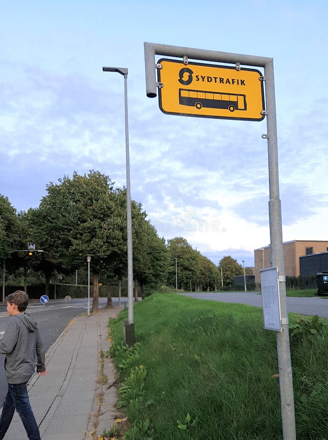 Yellow bus stop sign stock illustration. Illustration of pedestrians ...