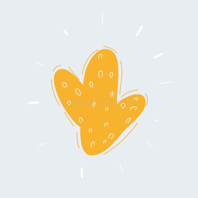 Yellow Bush on White Background. Hand Drawn Object. Stock Vector ...