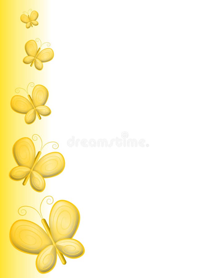 Yellow Butterfly Page Border Stock Illustration - Illustration of ...