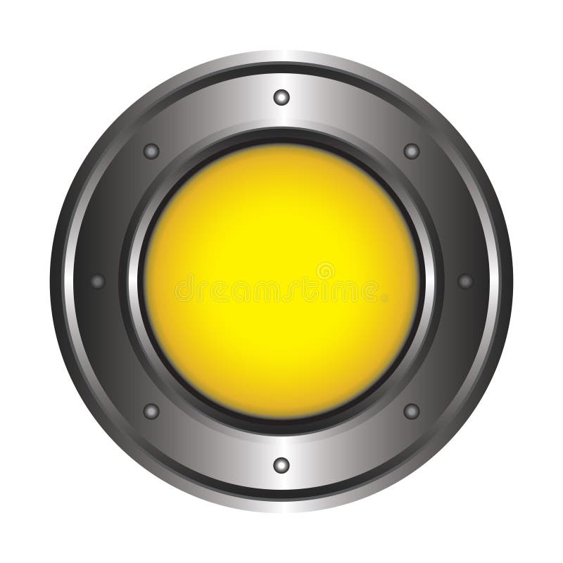 Yellow button stock vector. Illustration of illustration - 18679762