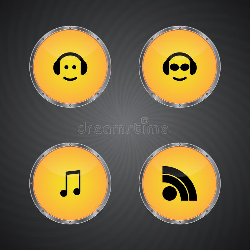 Yellow button stock vector. Illustration of interface - 42715170