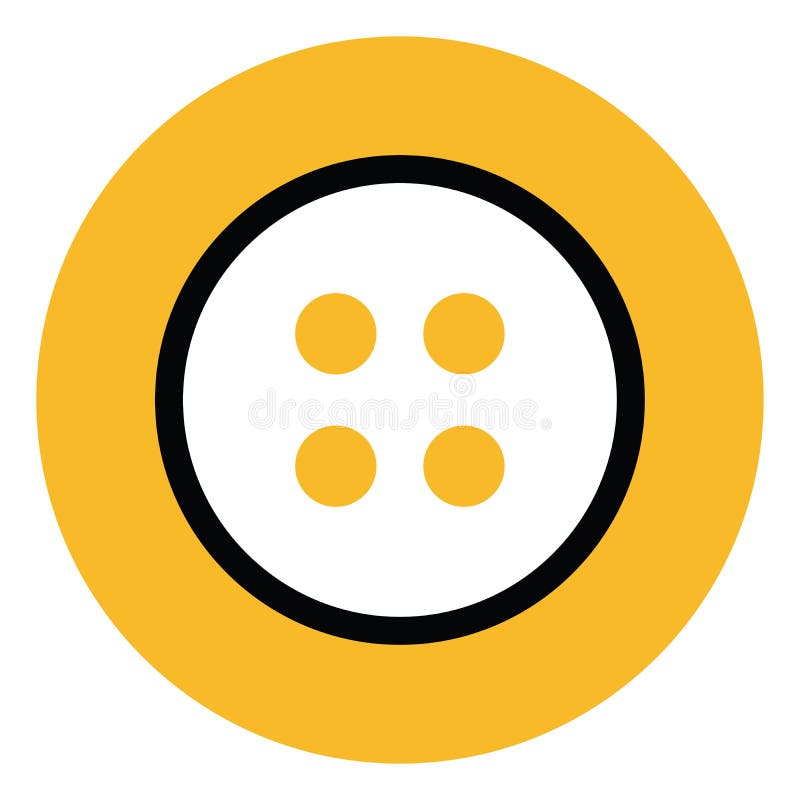 Yellow button, icon stock vector. Illustration of sports - 258925891