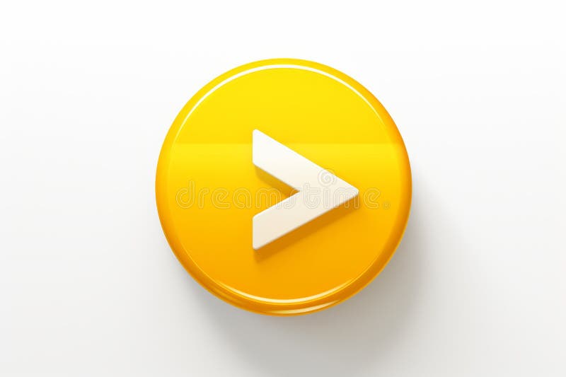 Yellow Button with White Arrow Pointing To Right Stock Illustration ...