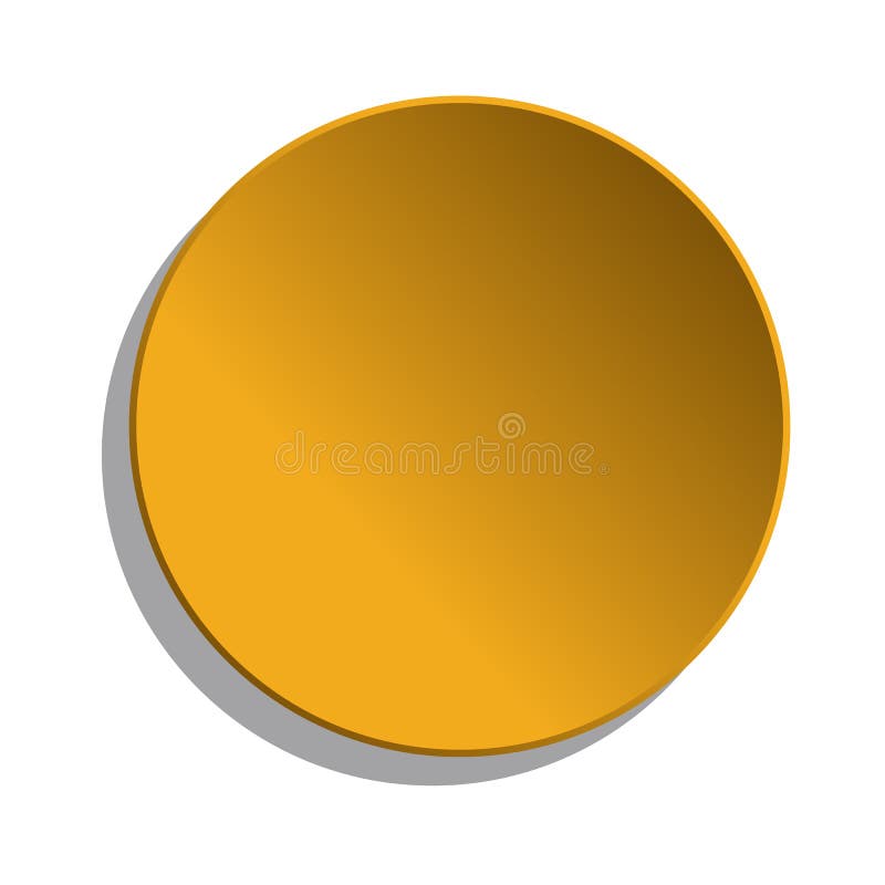 Yellow Button on White Background - Vector Illustration - Isolated on ...