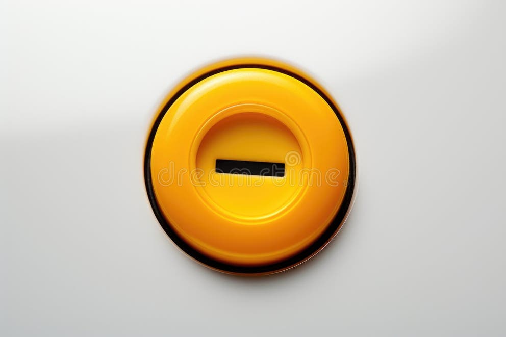 Yellow Button on White Surface Stock Photo - Image of small, design ...